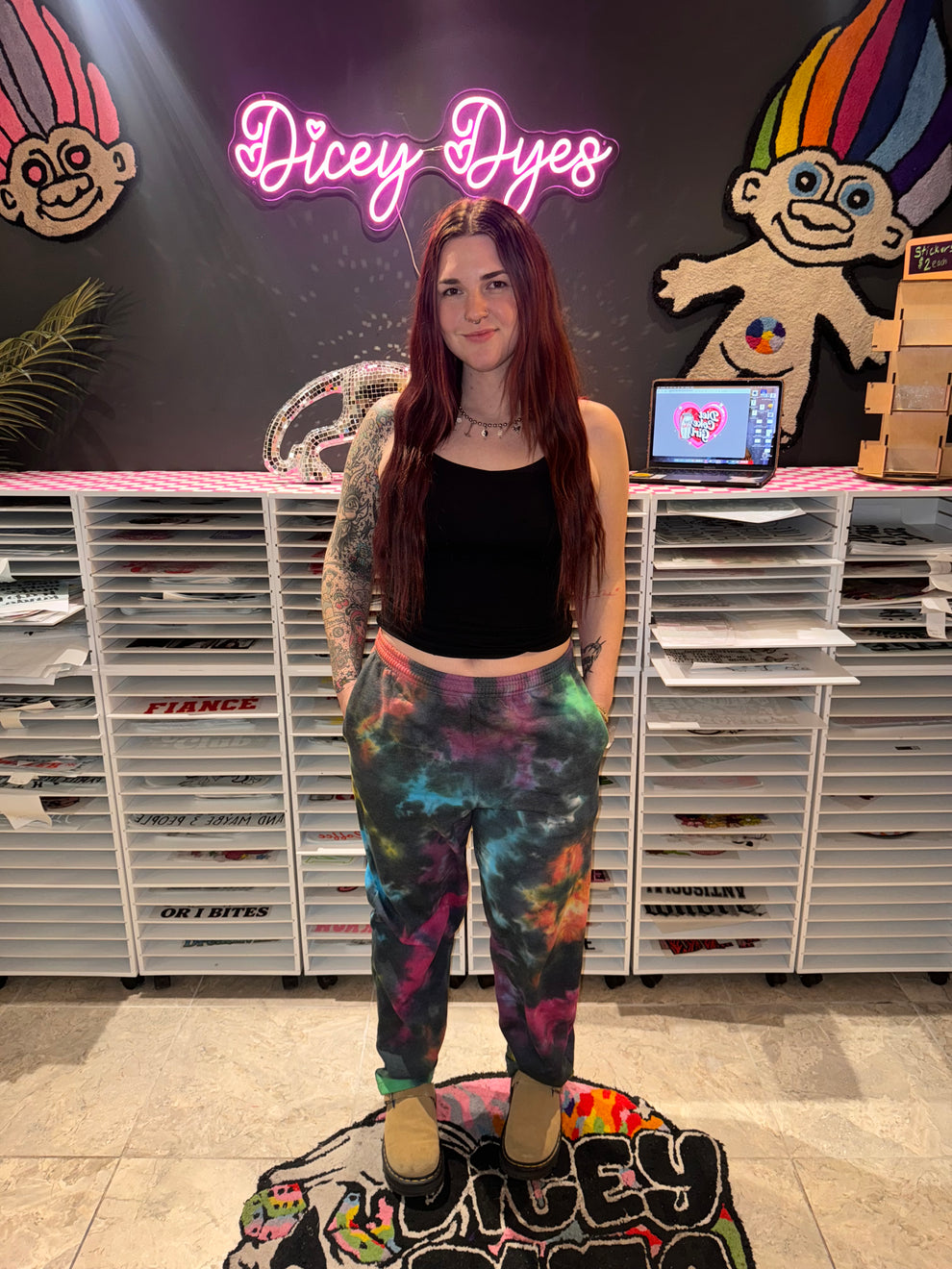 Black & Blue Joggers READY TO SHIP - Dicey Dyes – Dicey Baby